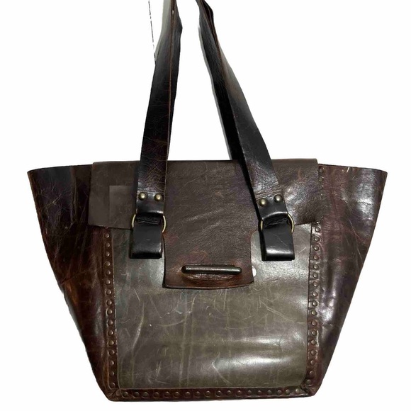 Rebel Designs | Bags | Rebel Designs Brown Leather Hammered Stud Rivet ...